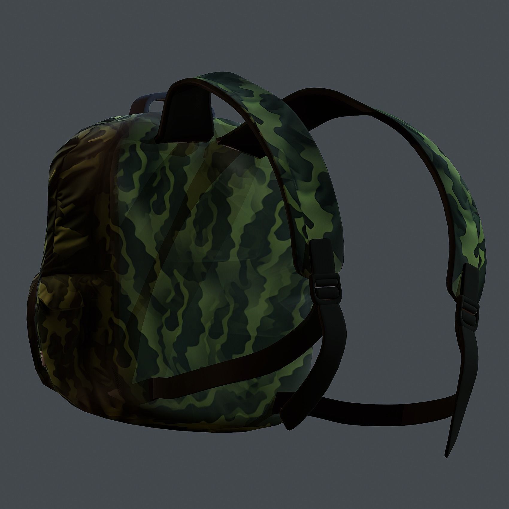3D model Backpack Camping Generic military human bag storqge baggage VR ...
