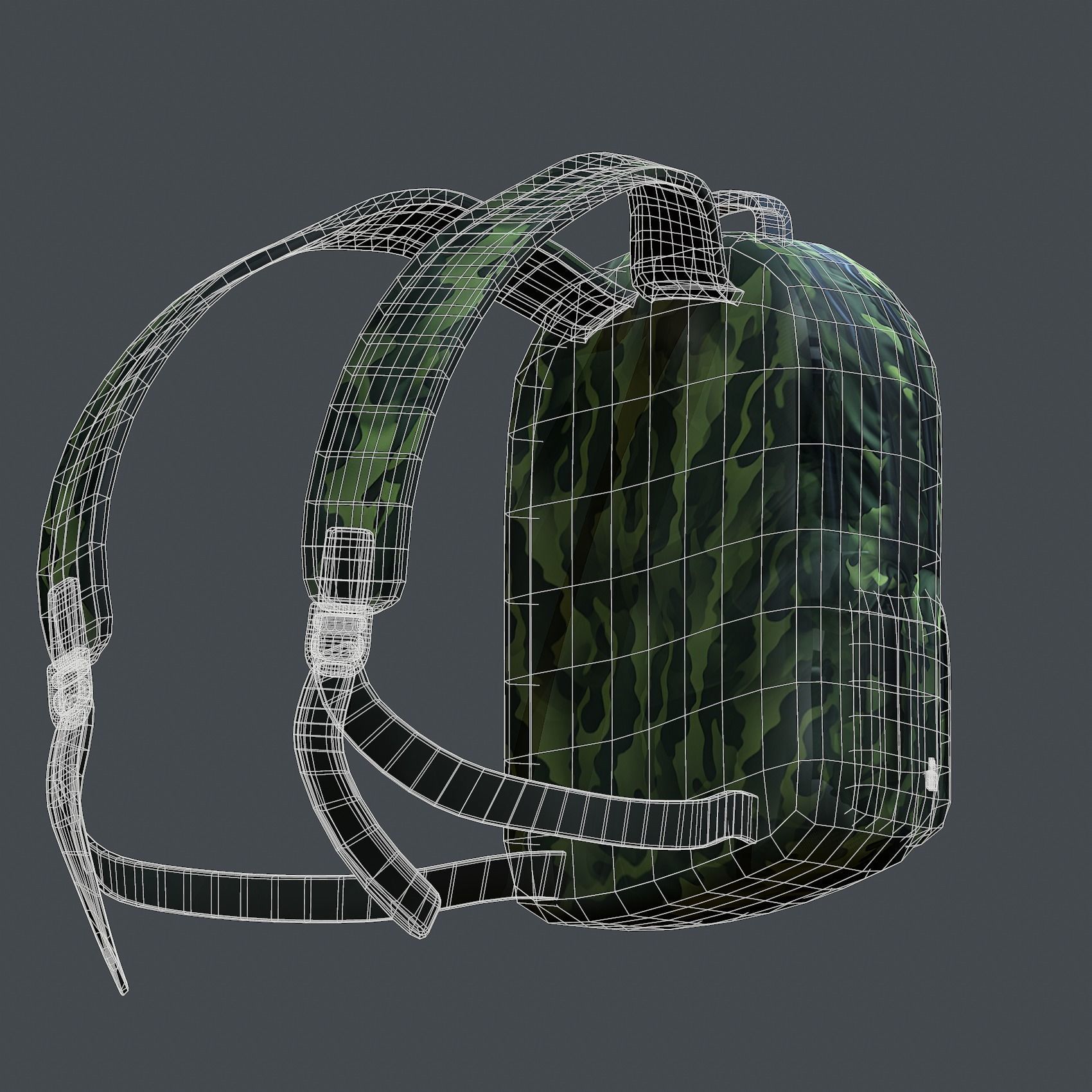 3D model Backpack Camping Generic military human bag storqge baggage VR ...