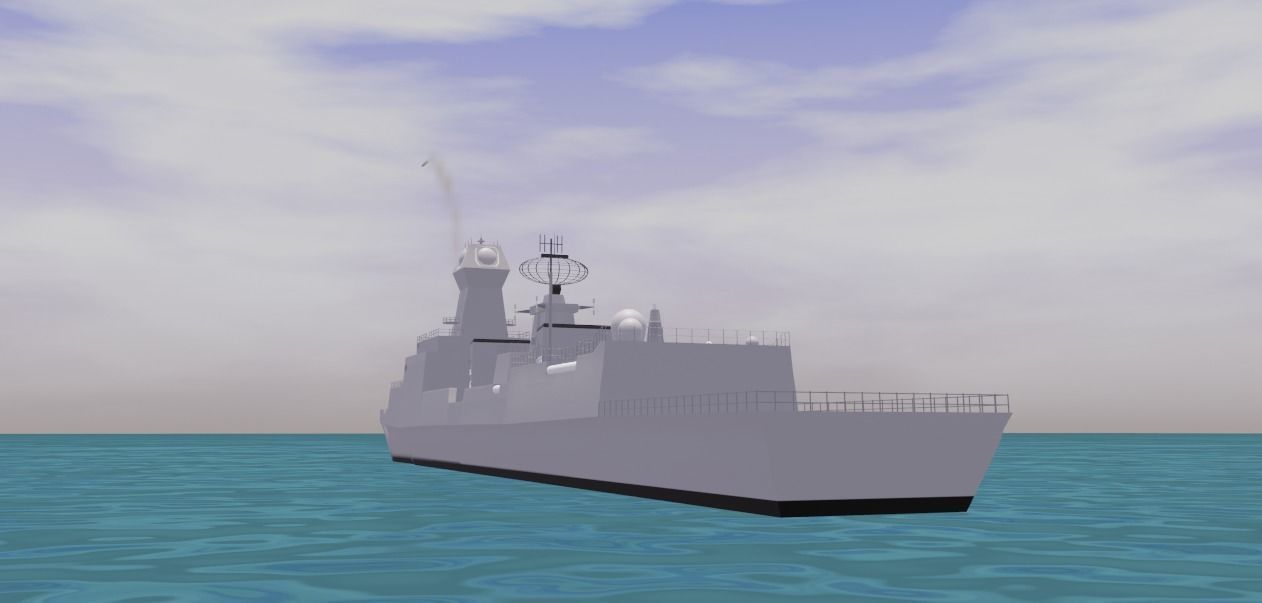 3D model Indian Navy INS Kolkata class destroyer Project 15A stealth VR ...