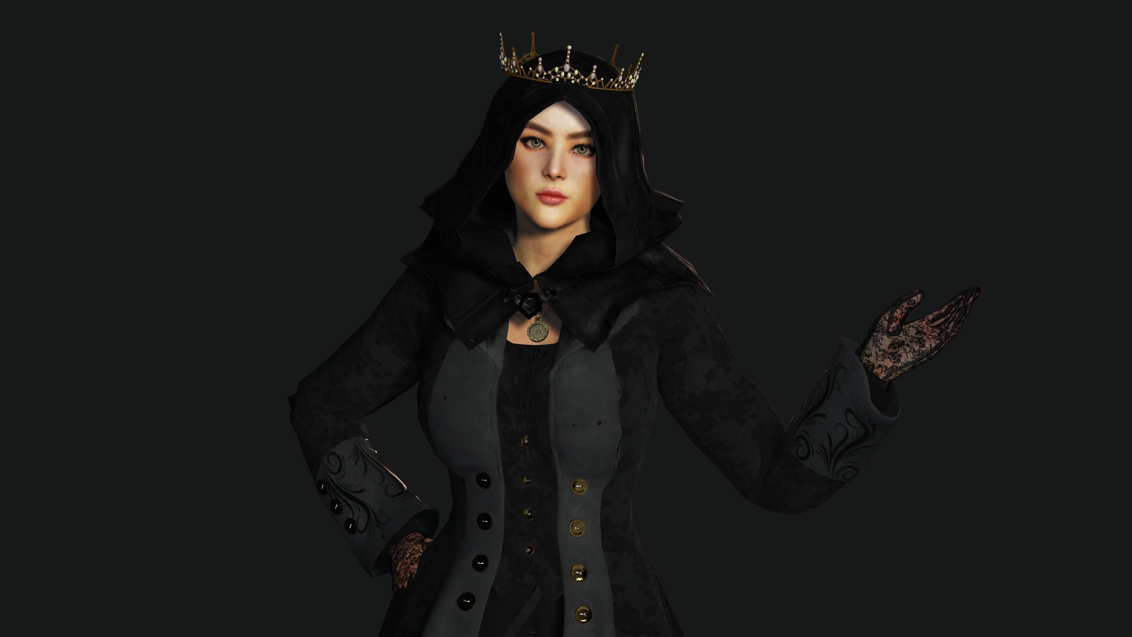 3D model 3D MEDIEVAL HUMAN RIGGED CHARACTER - BEAUTIFUL QUEEN PRINCESS ...
