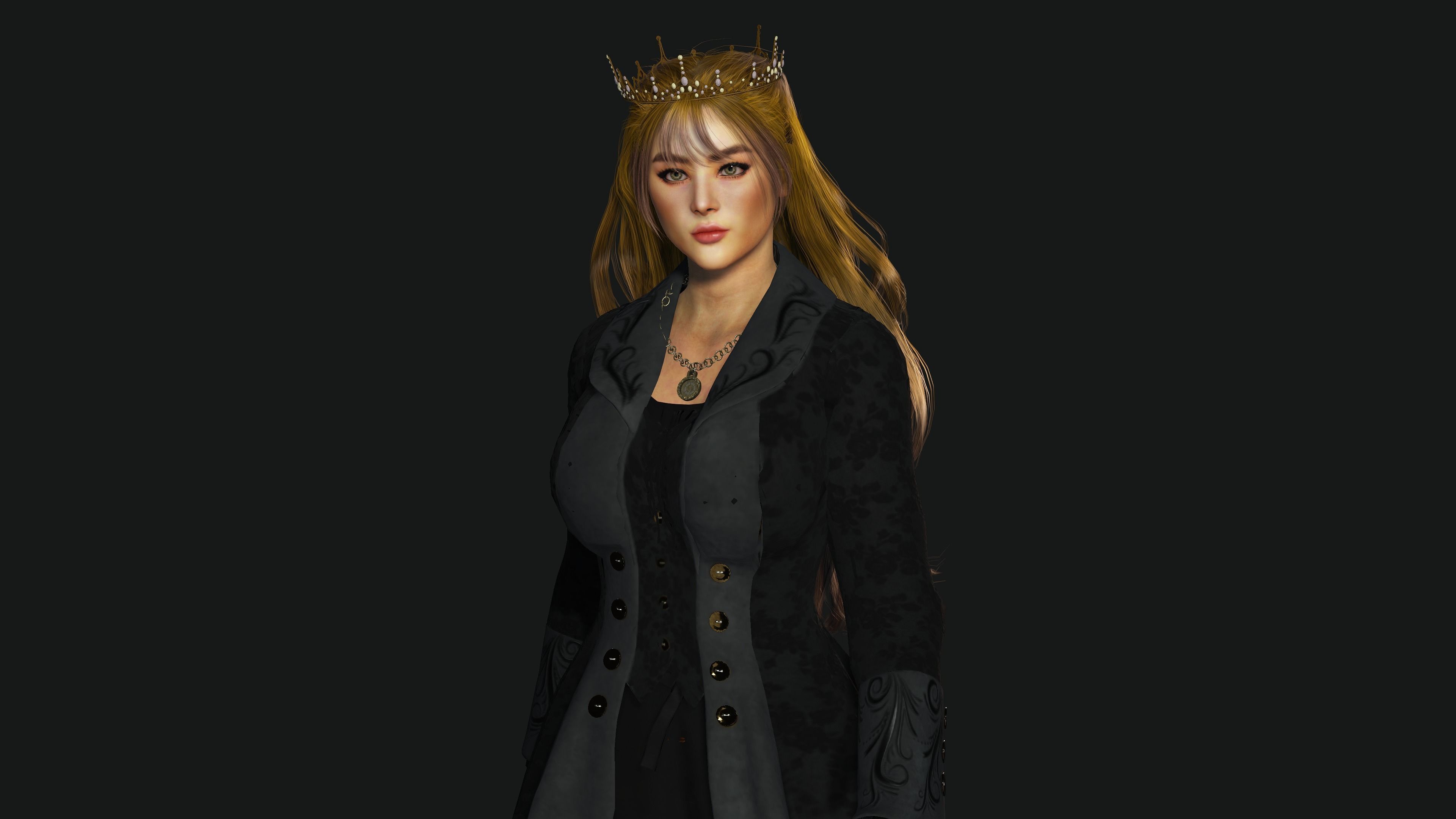 3D model 3D MEDIEVAL HUMAN RIGGED CHARACTER - BEAUTIFUL QUEEN PRINCESS ...