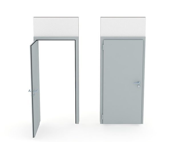 Lacquered interior door - Full wall section 3D model | CGTrader