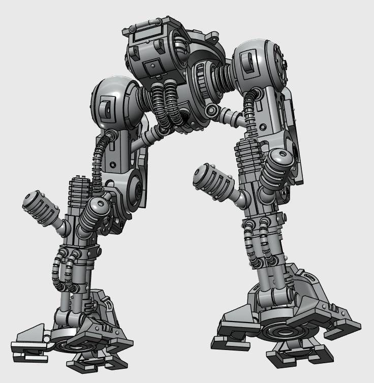 MECHA KNIGHT RETINUE BIPED LEGS 3D model 3D printable | CGTrader
