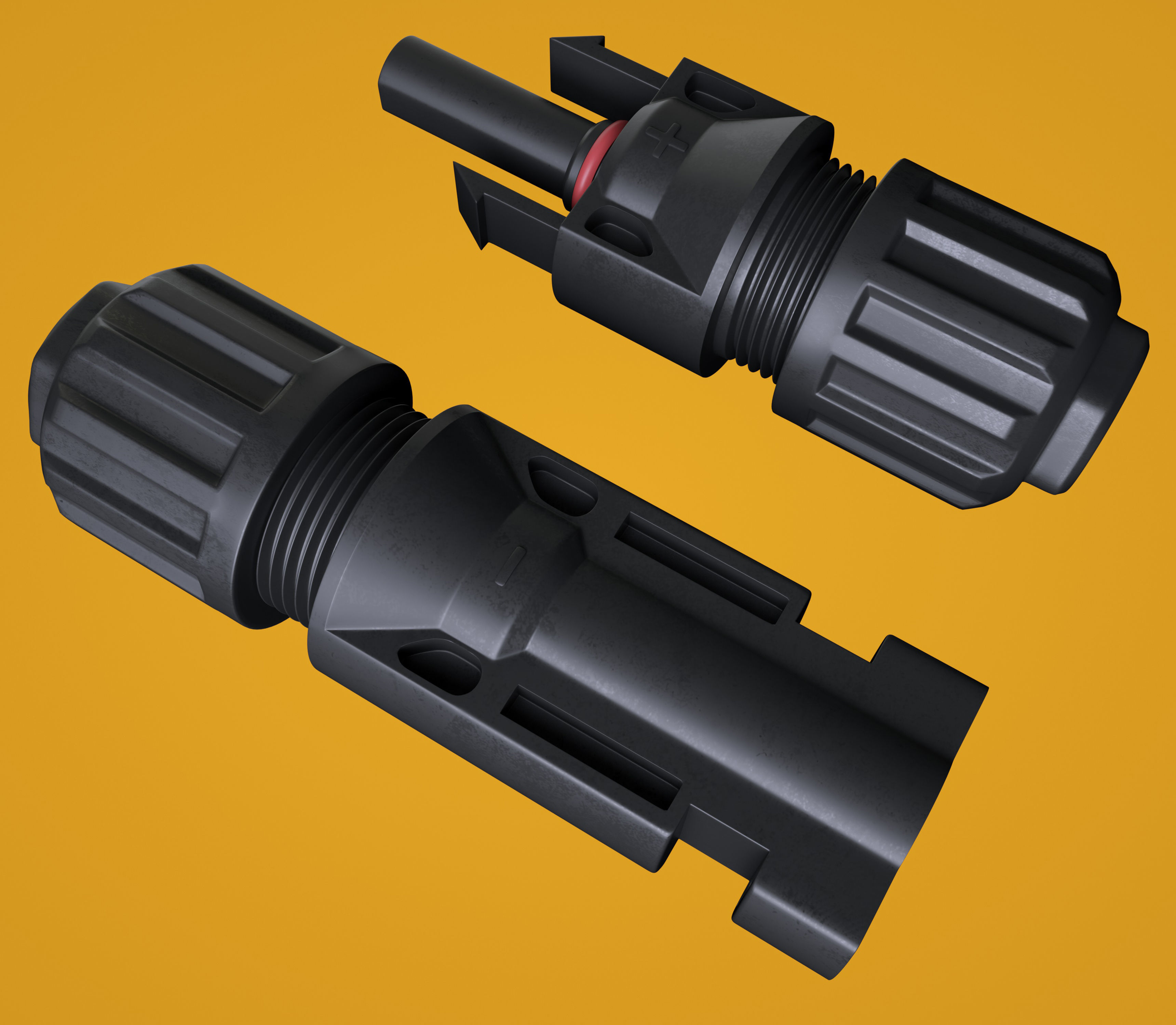 MC4 Solar Panel Connectors 3D model | CGTrader