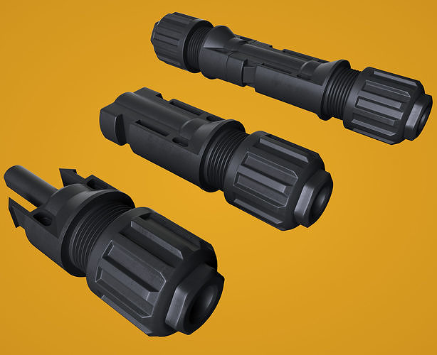 MC4 Solar Panel Connectors 3D model | CGTrader