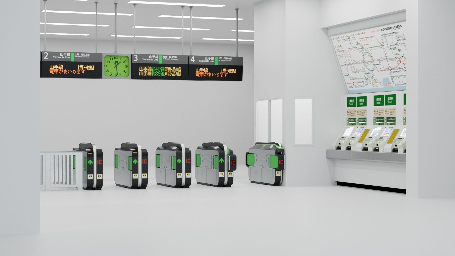 Japanese Railway station Entrance 3D model | CGTrader