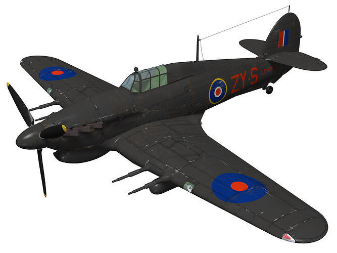 Hawker Hurricane MK2c 3D model | CGTrader