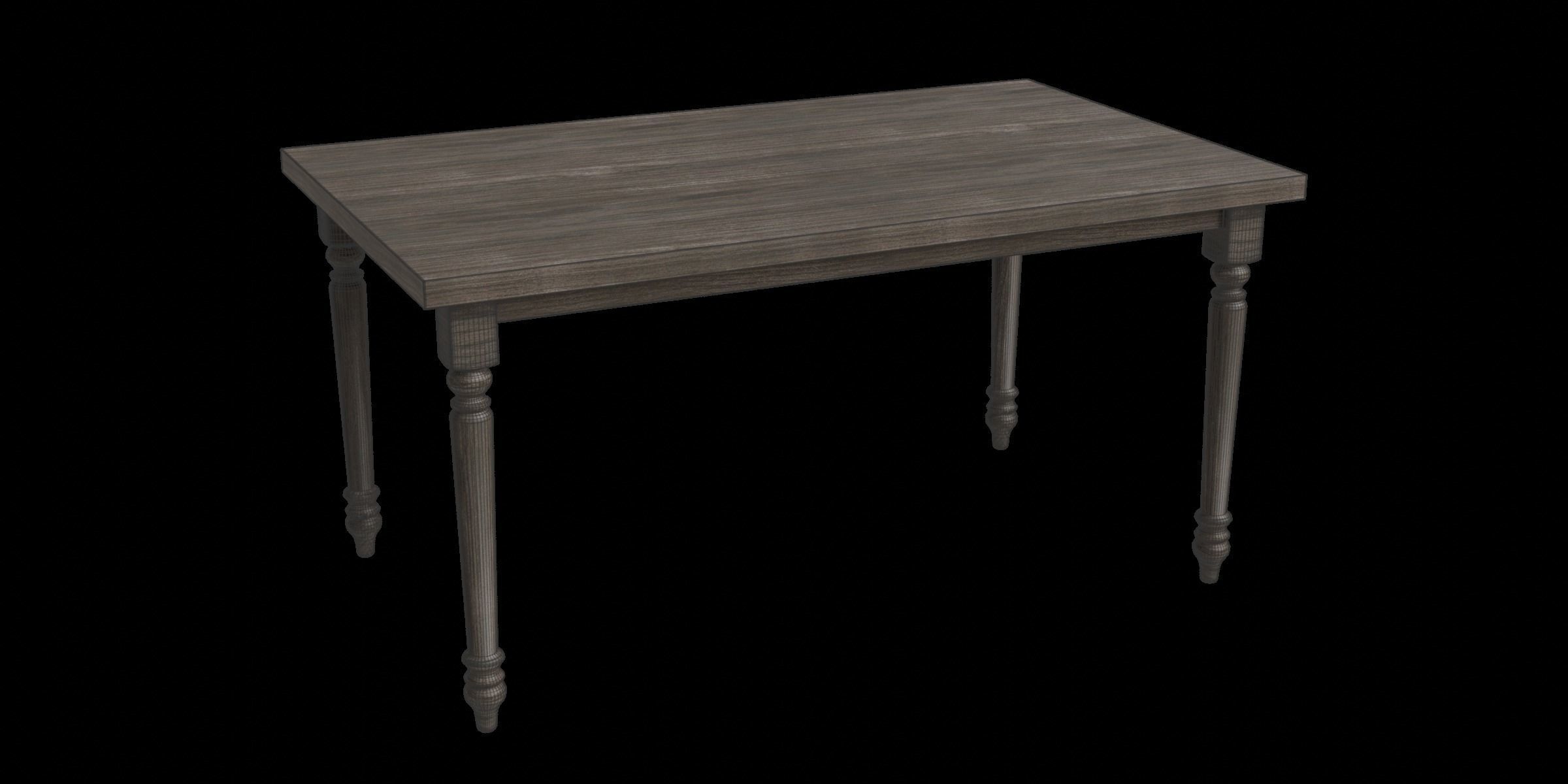 3D model Rustic Style Wooden Dining Table VR / AR / low-poly | CGTrader