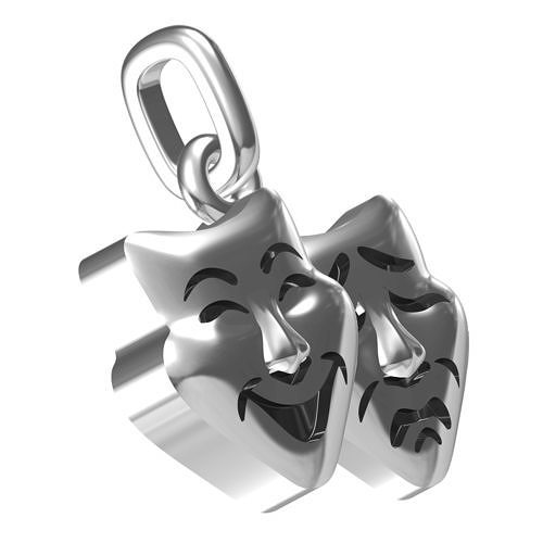 Happy And Sad Face Mask Pendant 3d Model 3d Printable Cgtrader 2686