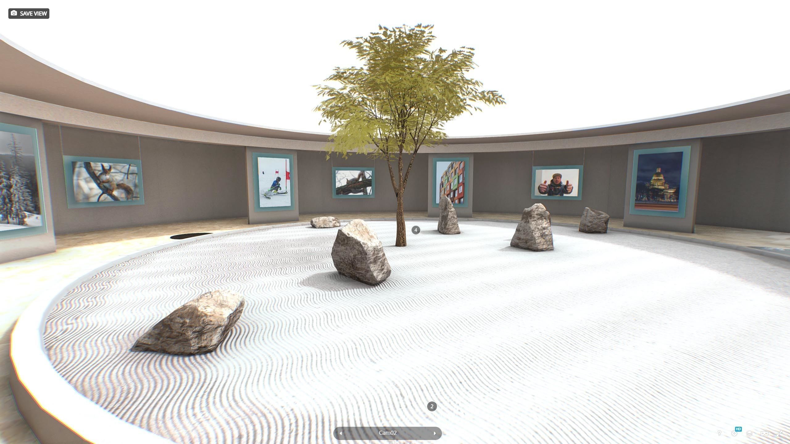 3D model VR Art Gallery Rock Garden new VR / AR / low-poly | CGTrader