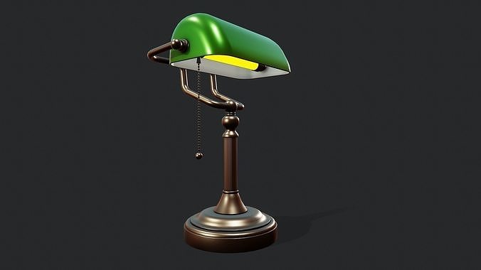3D model Bankers Lamp - Tutorial Included VR / AR / low-poly | CGTrader