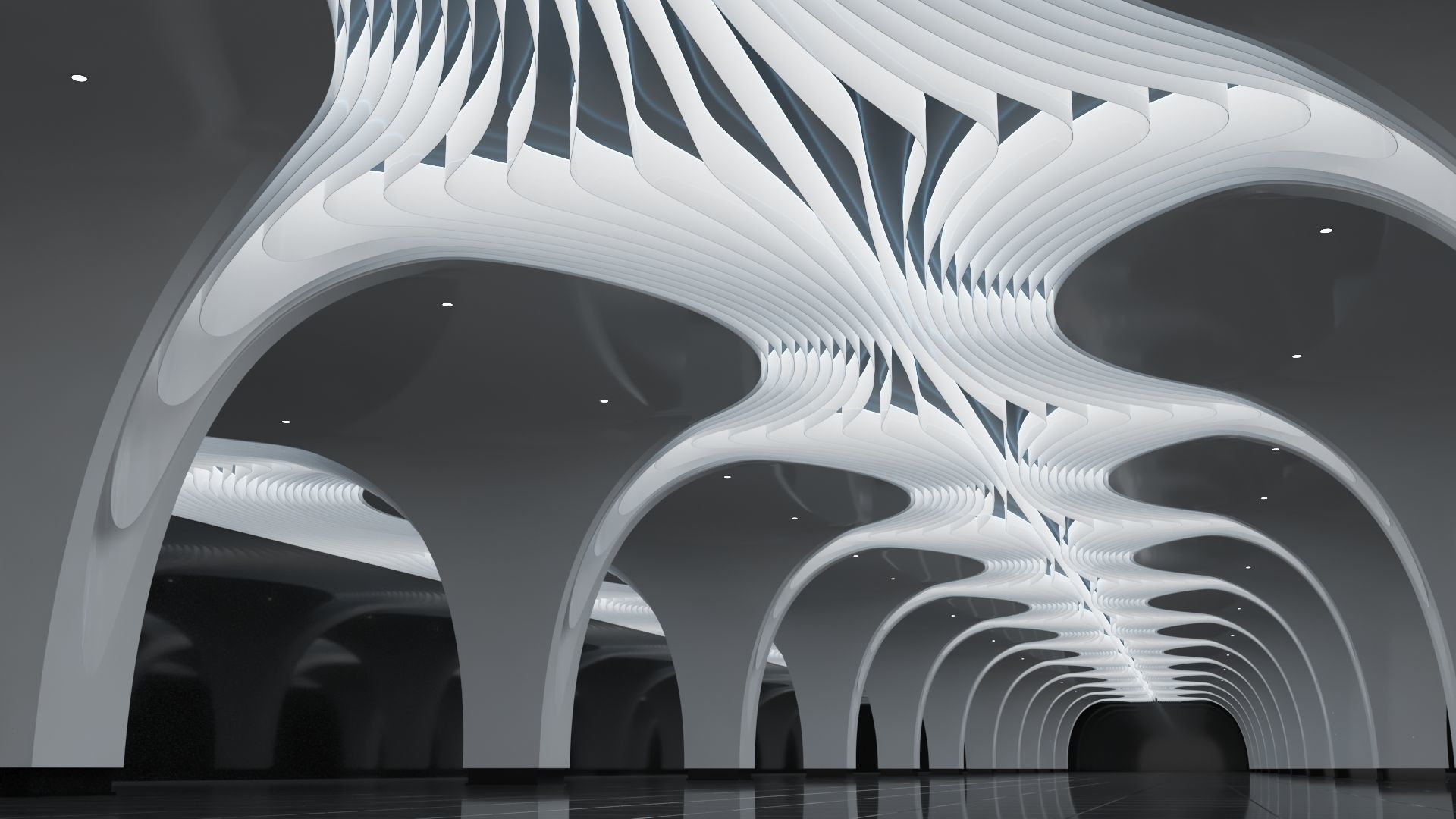 Futuristic Parametric Shanghai Subway Yuyuan Metro Station 3D model ...