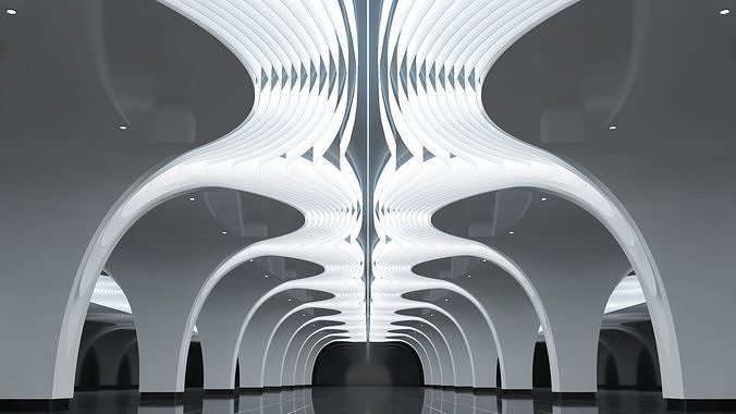 Futuristic Parametric Shanghai Subway Yuyuan Metro Station 3D model ...