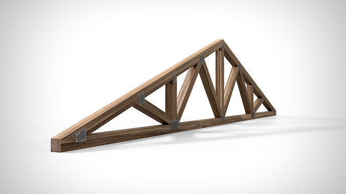 3D model Wooden Truss Triple Fan PBR VR / AR / low-poly | CGTrader