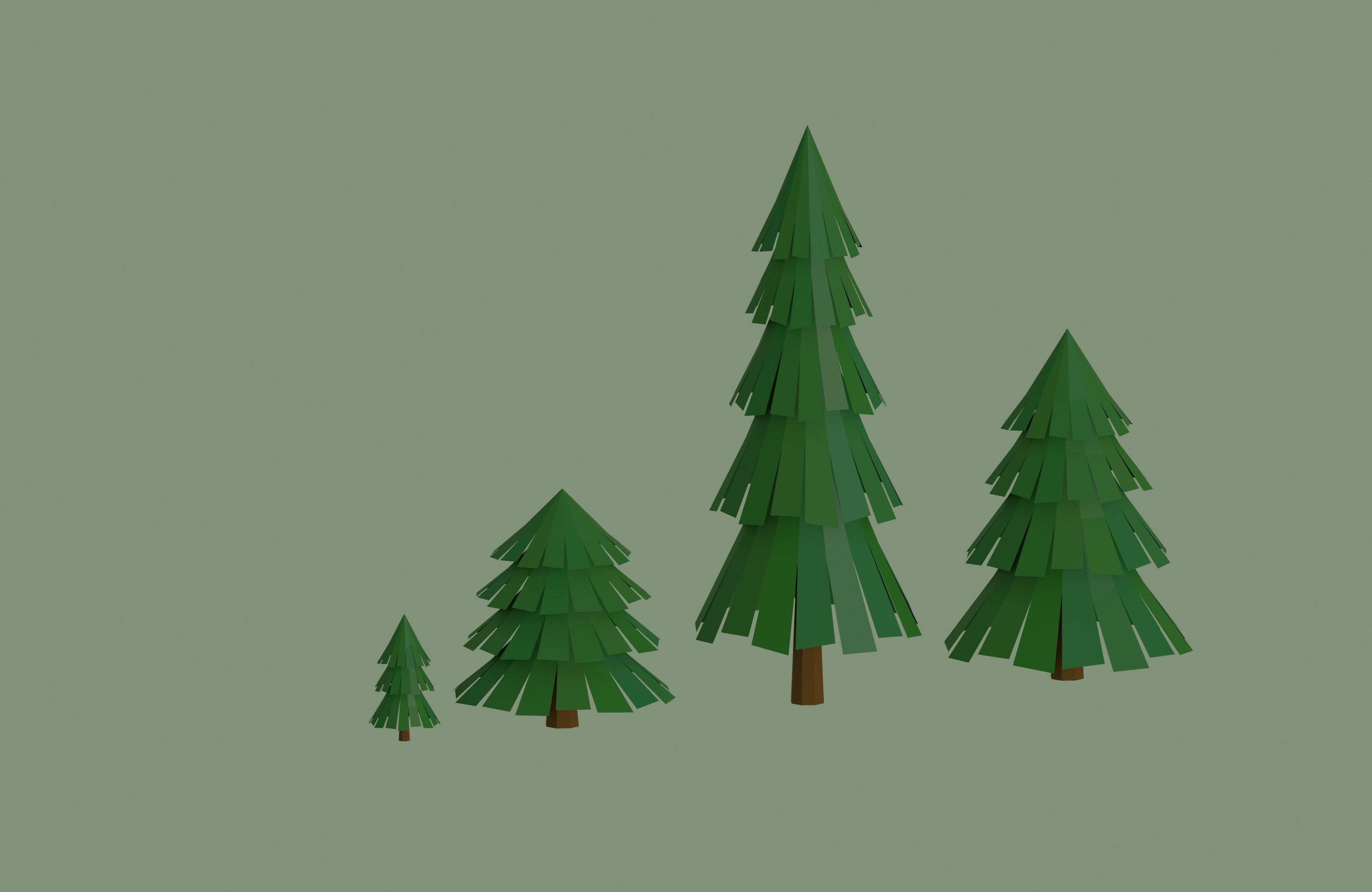 3D model Pine Tree Low Poly VR / AR / low-poly | CGTrader
