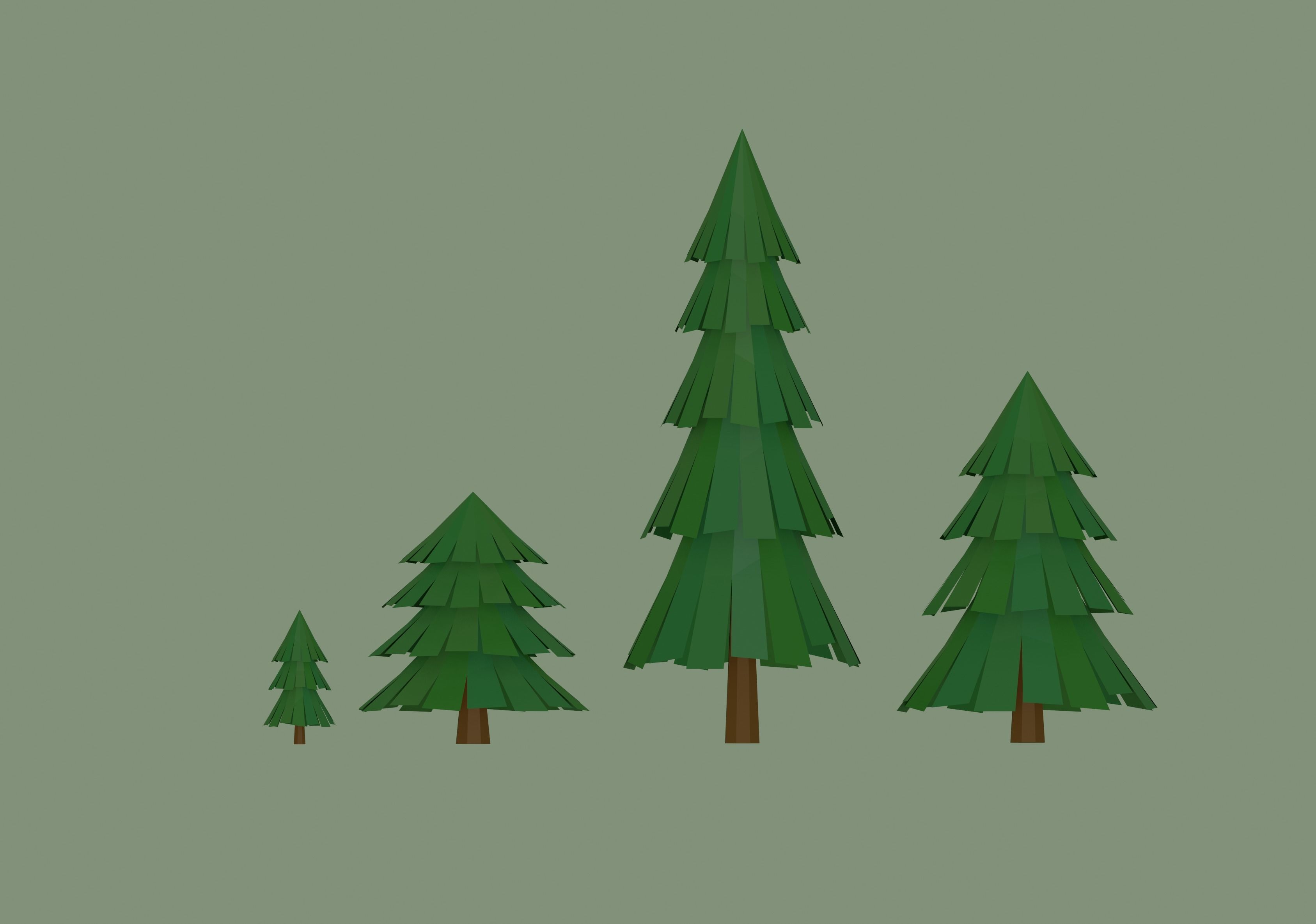 3D model Pine Tree Low Poly VR / AR / low-poly | CGTrader