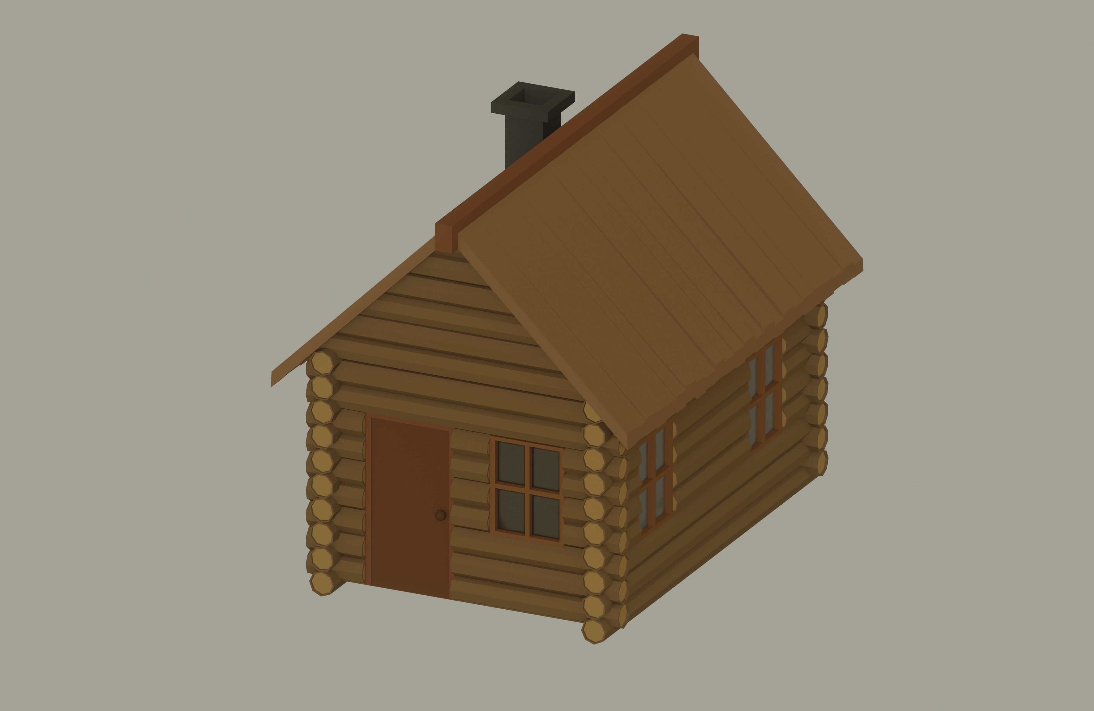 3D model Wooden Cabin Low Poly VR / AR / low-poly | CGTrader