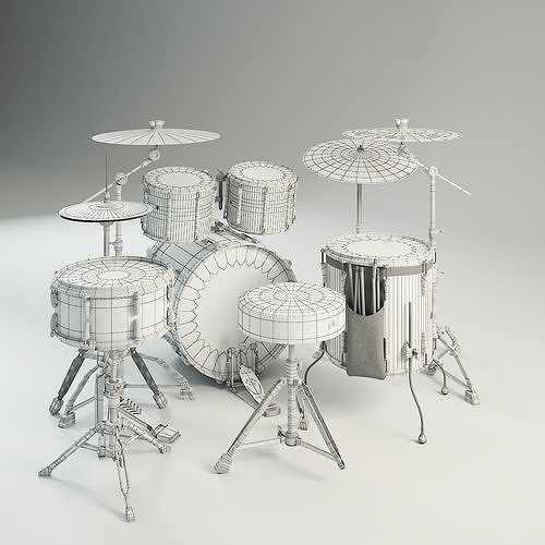3D model Realistic 3D Yamaha Drum kit VR / AR / low-poly | CGTrader