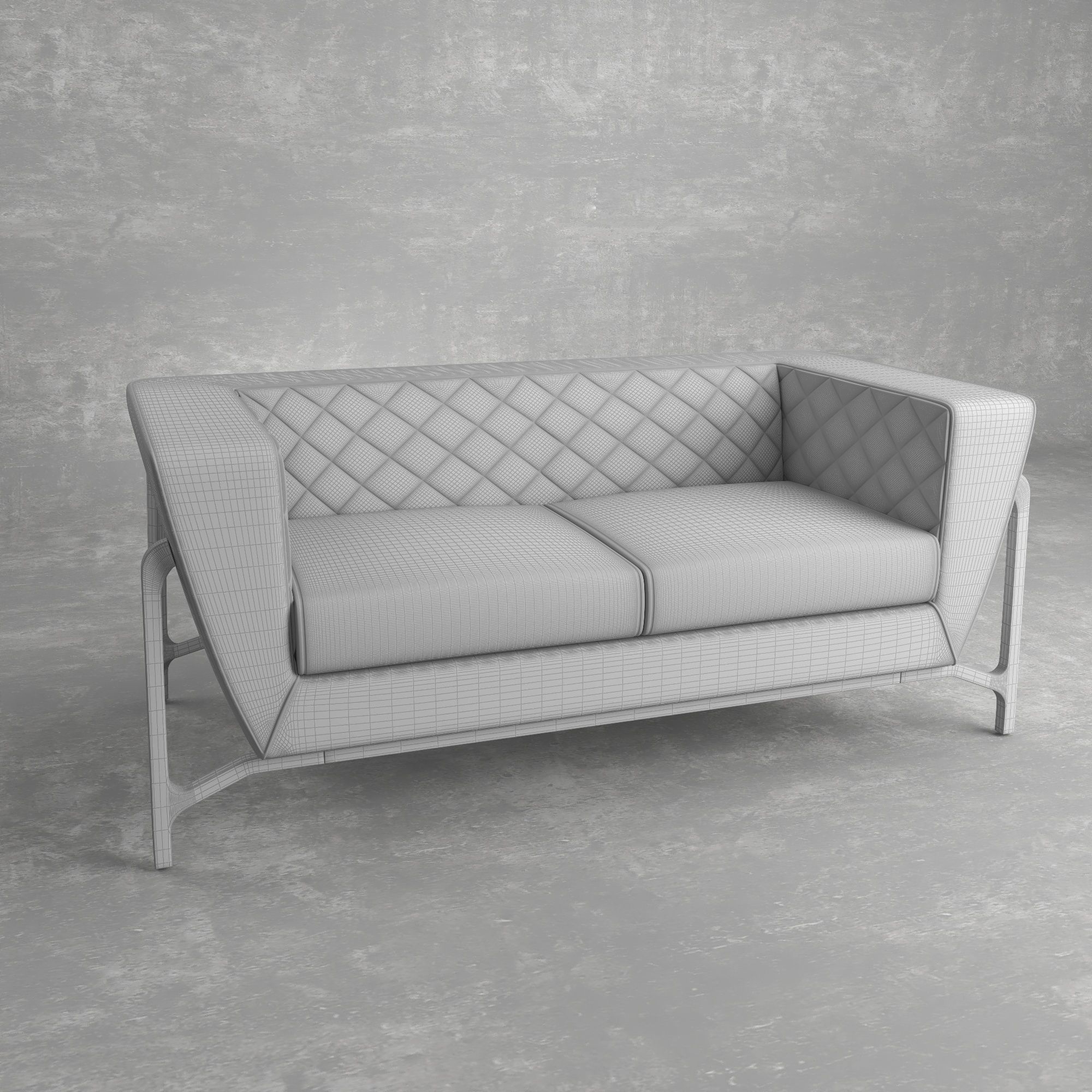 modern double chester armchair 3D model | CGTrader