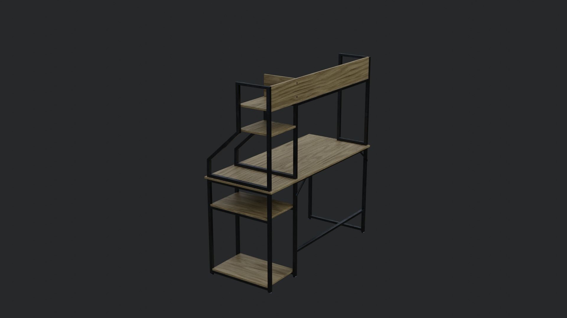 3D model computer desk and shelf VR / AR / low-poly | CGTrader