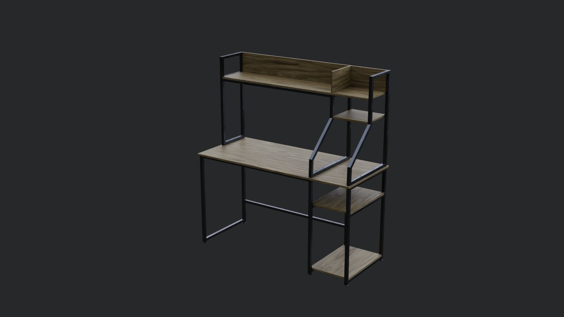 3D model computer desk and shelf VR / AR / low-poly | CGTrader