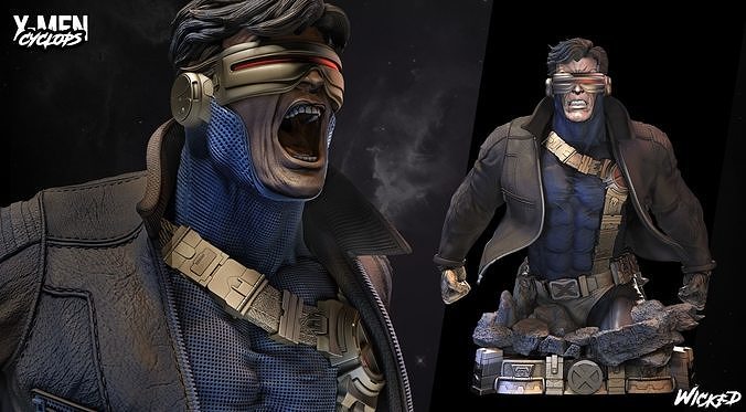 Wicked Marvel Cyclops Bust ready for 3d printing free 3D model 3D ...