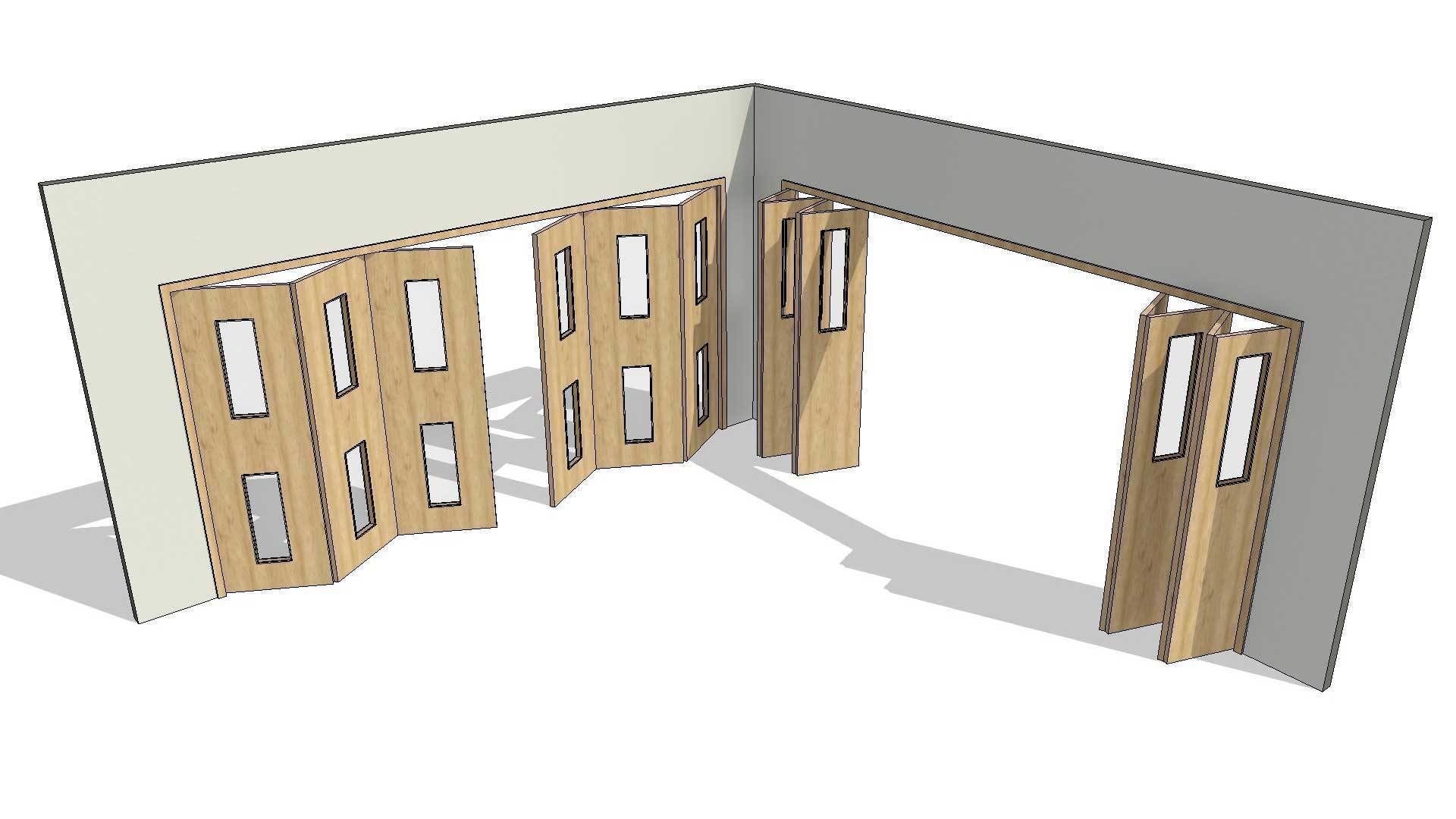 Fully Parametric Double Opening Bi-Fold Doors 3D model | CGTrader