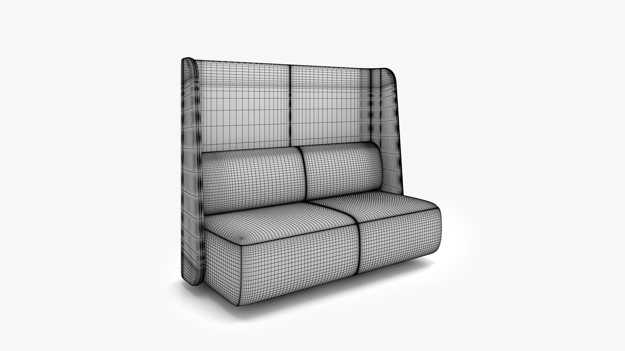 Bernhardt Design - CODE Two Seat Sofa with Angled Wall 3D model | CGTrader