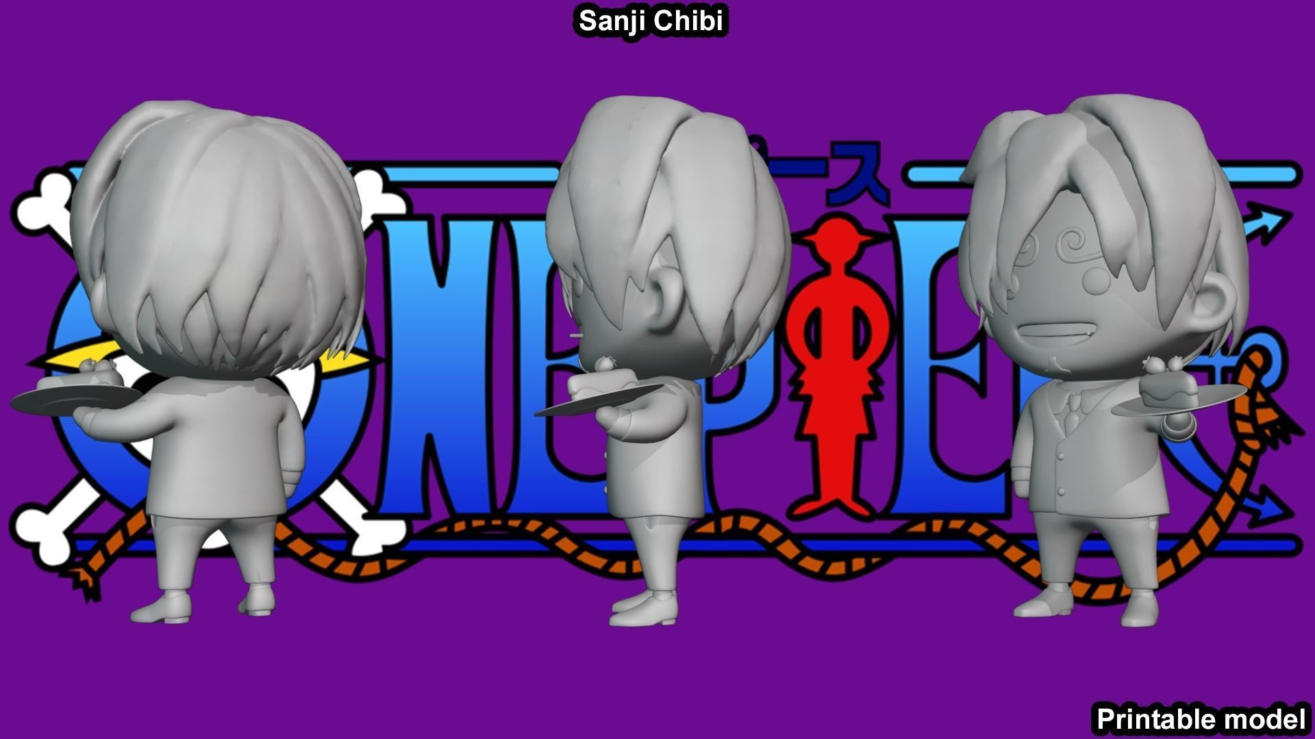 Sanji Chibi - One Piece 3D model 3D printable | CGTrader