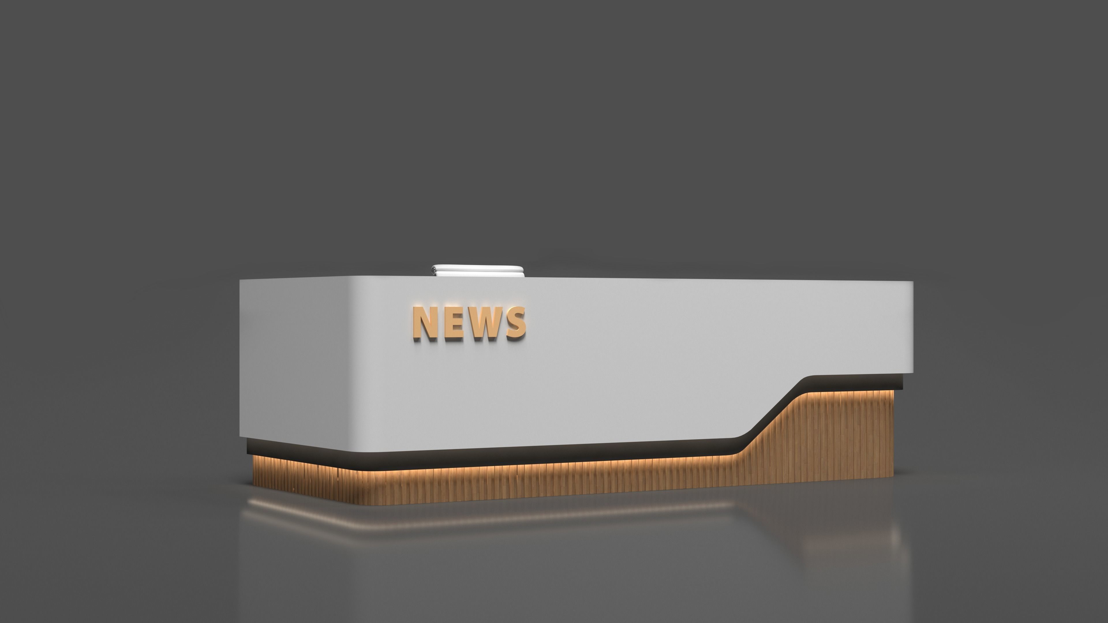 3D model News studio Desk VR / AR / low-poly | CGTrader