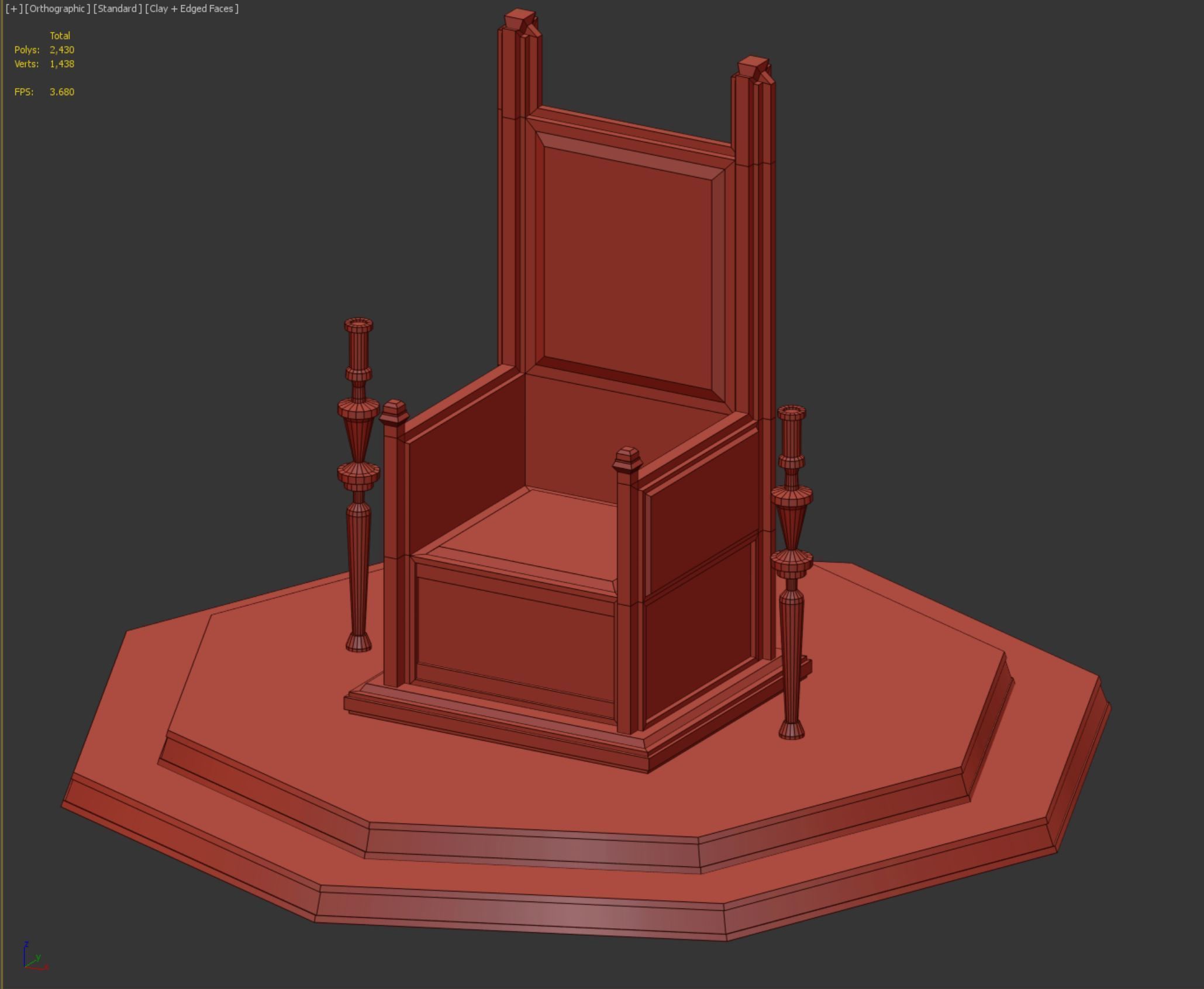 3D model old wooden throne VR / AR / low-poly | CGTrader