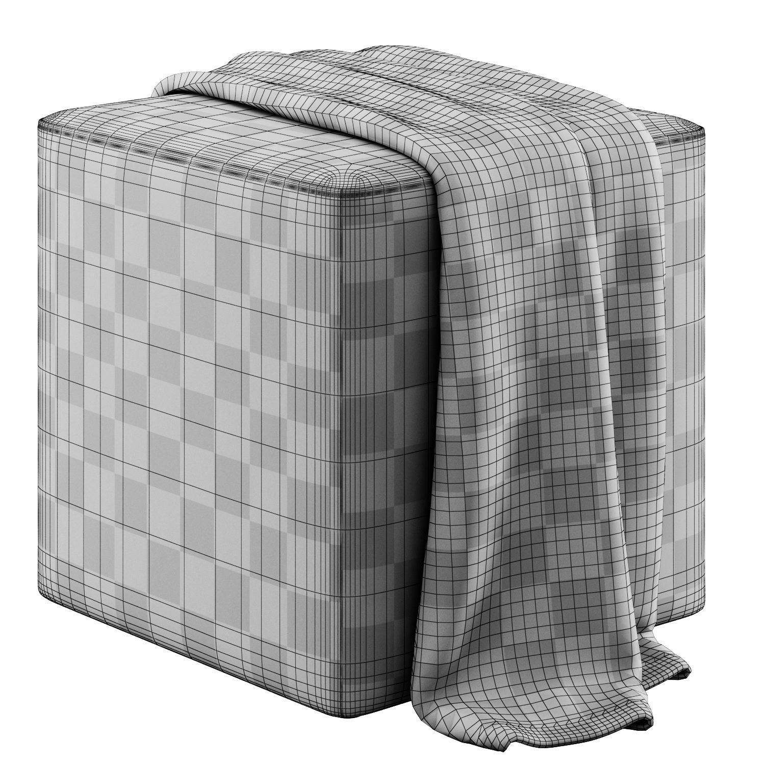 Square pouf by Irocodesign 3D model | CGTrader