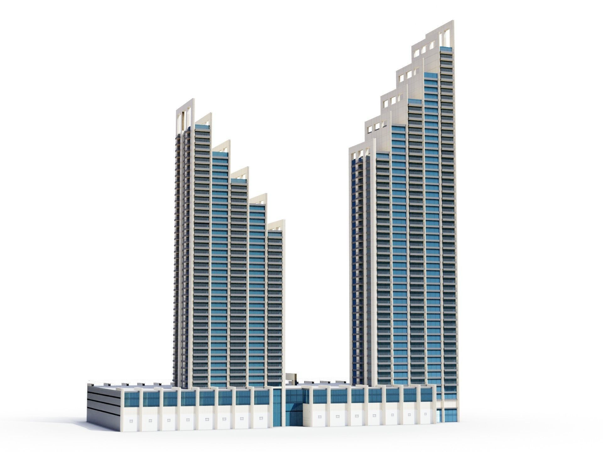 Boulevard heights - Dubai 3D model | CGTrader