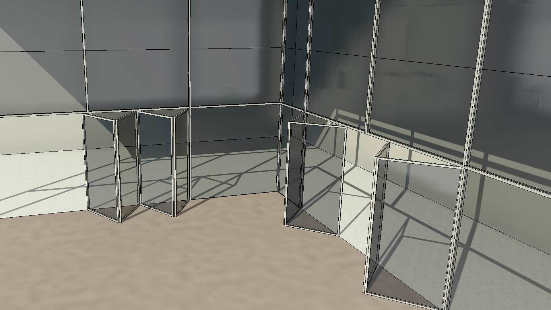Fully Parametric Curtain Wall BiFold Doors Panels 3D model | CGTrader