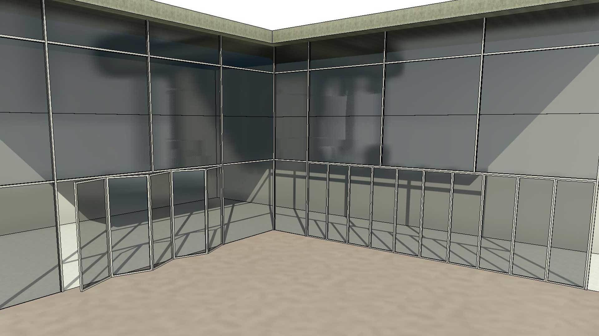 Fully Parametric Curtain Wall BiFold Doors Panels 3D model | CGTrader