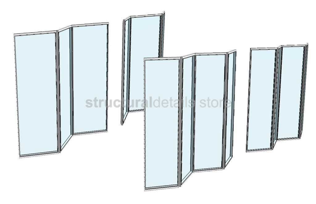 Fully Parametric Curtain Wall BiFold Doors Panels 3D model | CGTrader