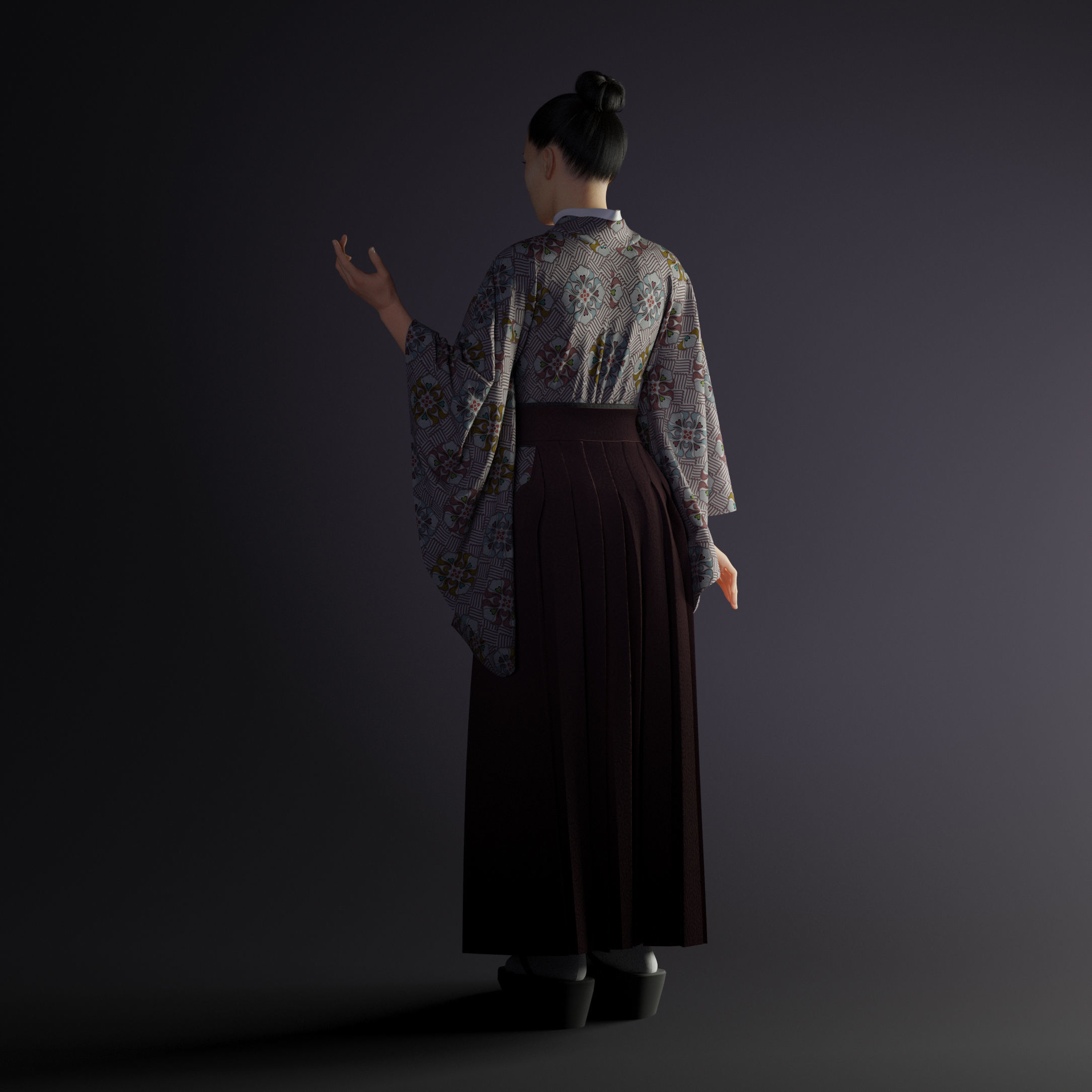 Kimono and Hakama Marvelous Designer Clo 3D project 3D model | CGTrader