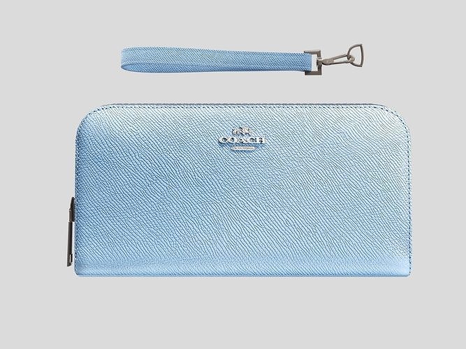 Wallet - light blue leather Coach low poly 3D model | CGTrader