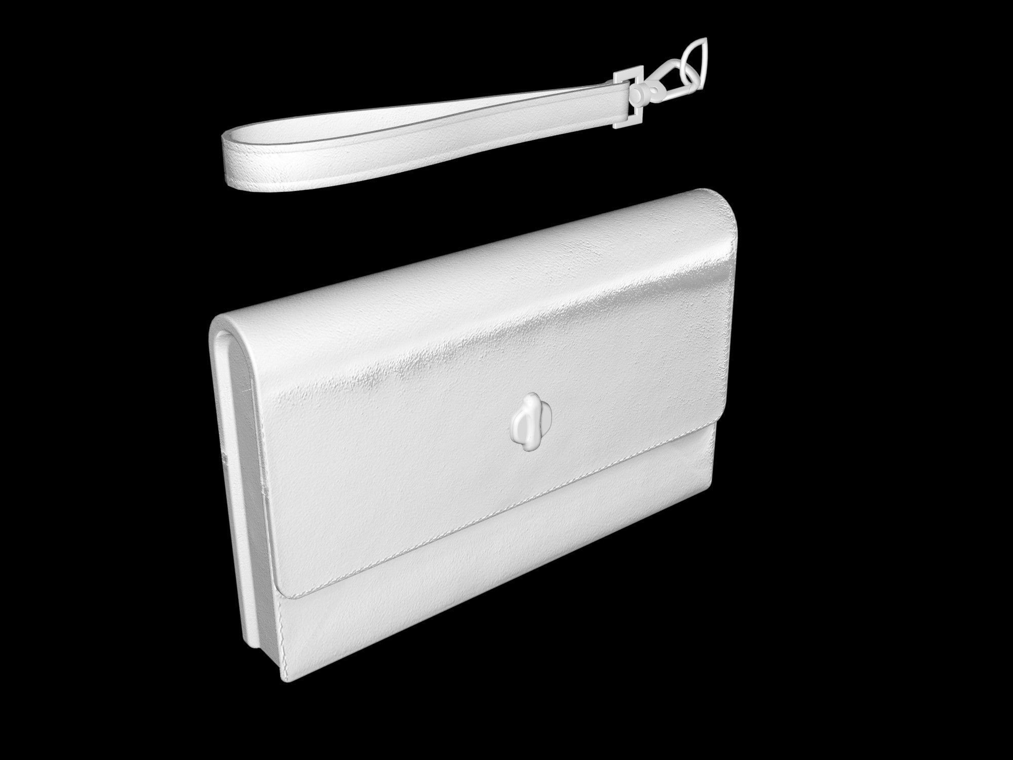 3D model Wallet - burgundy-brown leather low poly VR / AR / low-poly ...