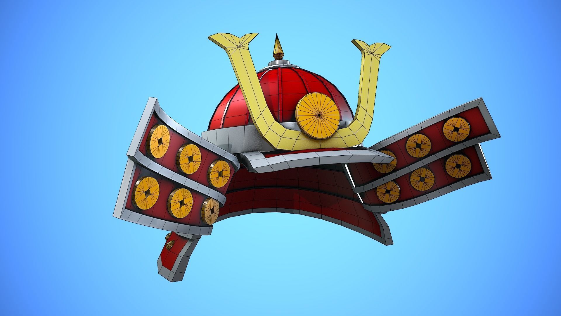 3D model SAMURAI HELMET CARTOON STYLIZED VR / AR / low-poly | CGTrader