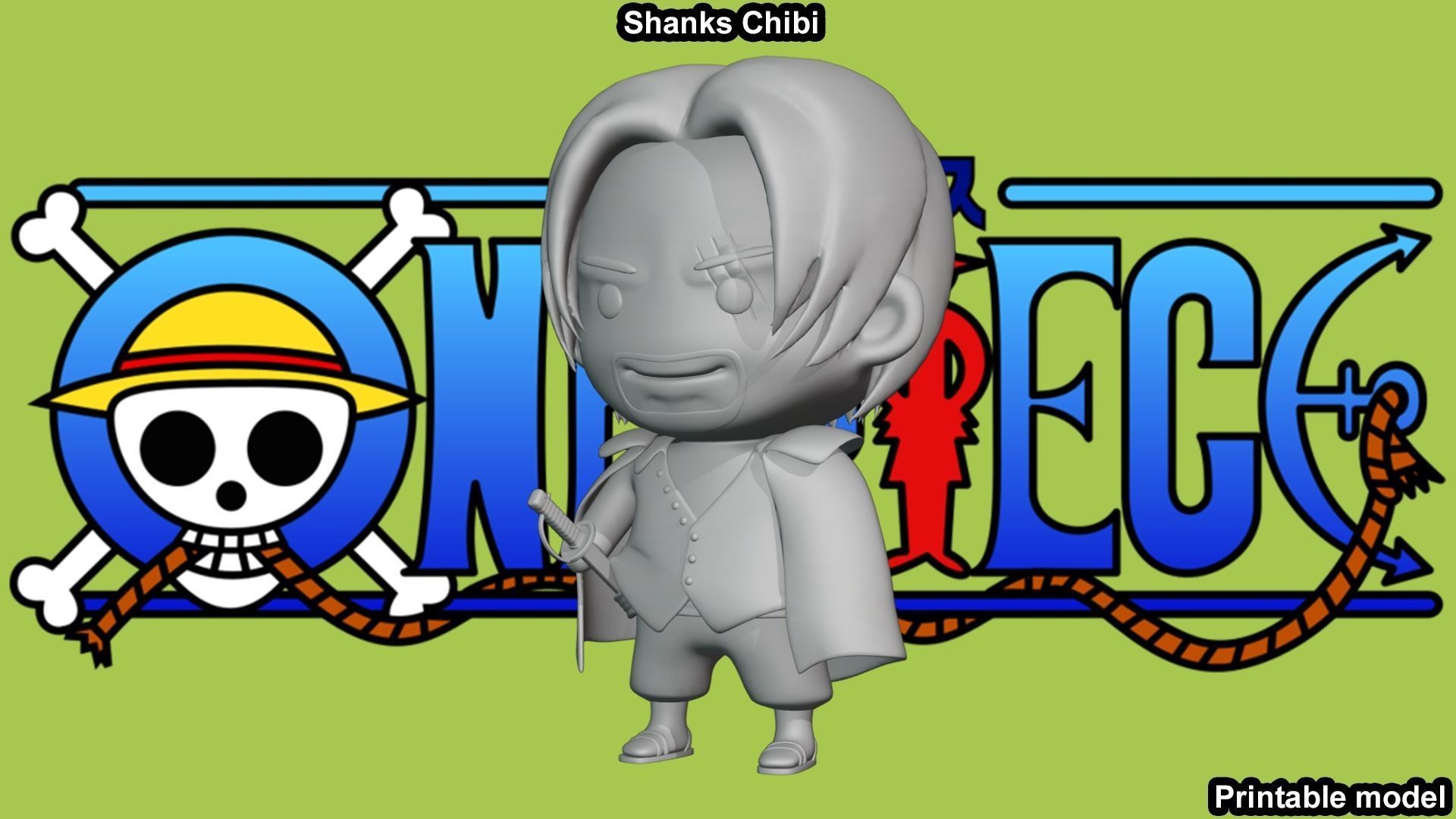 Shanks Chibi - One Piece 3D model 3D printable | CGTrader