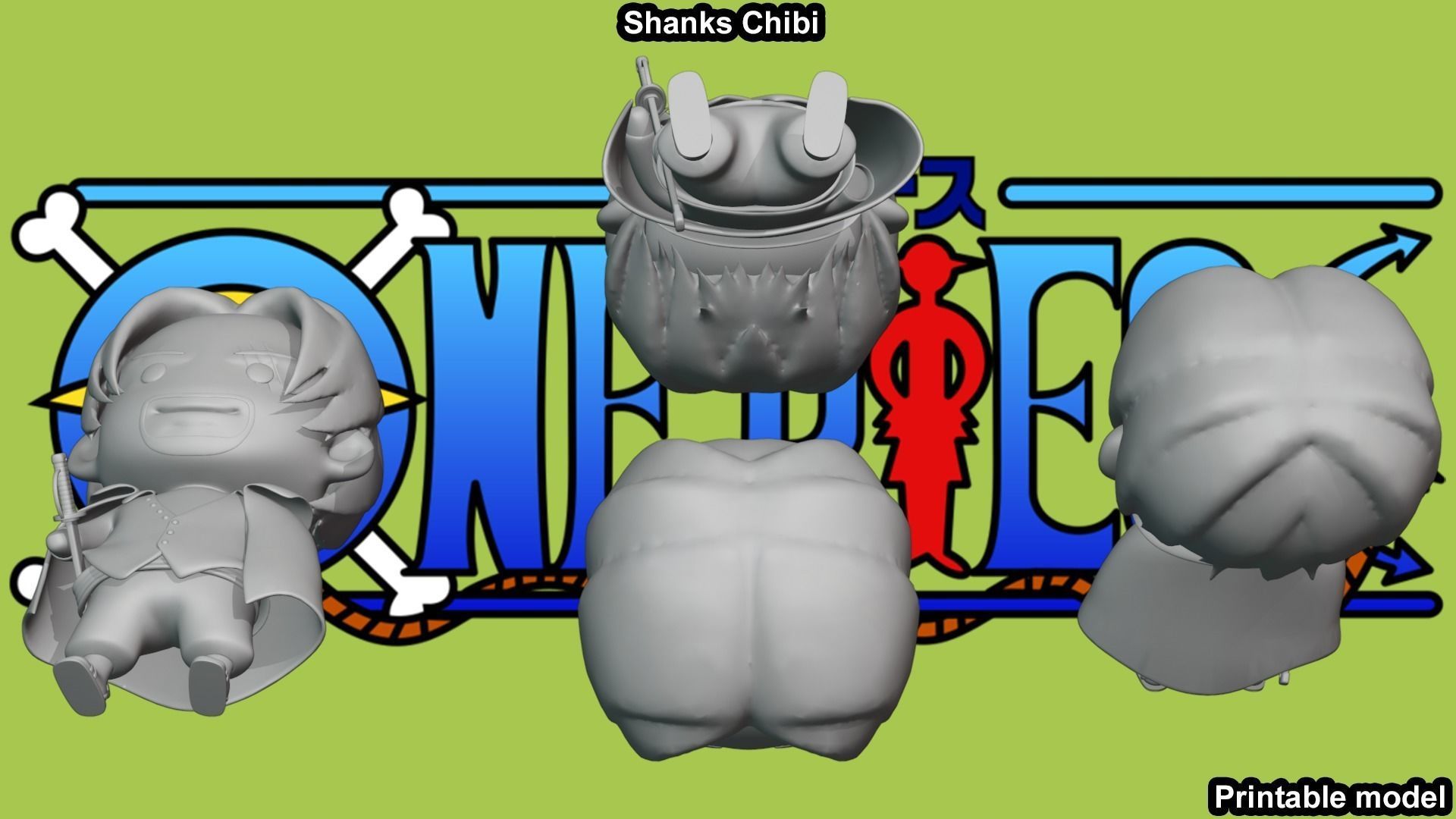 Shanks Chibi - One Piece 3D model 3D printable | CGTrader