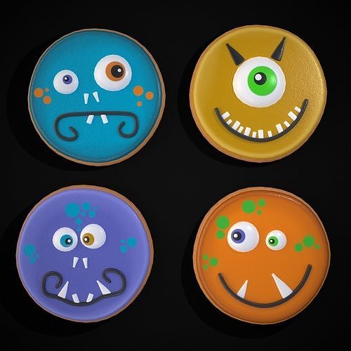3D model Goofy Circle Monster Cookies VR / AR / low-poly | CGTrader