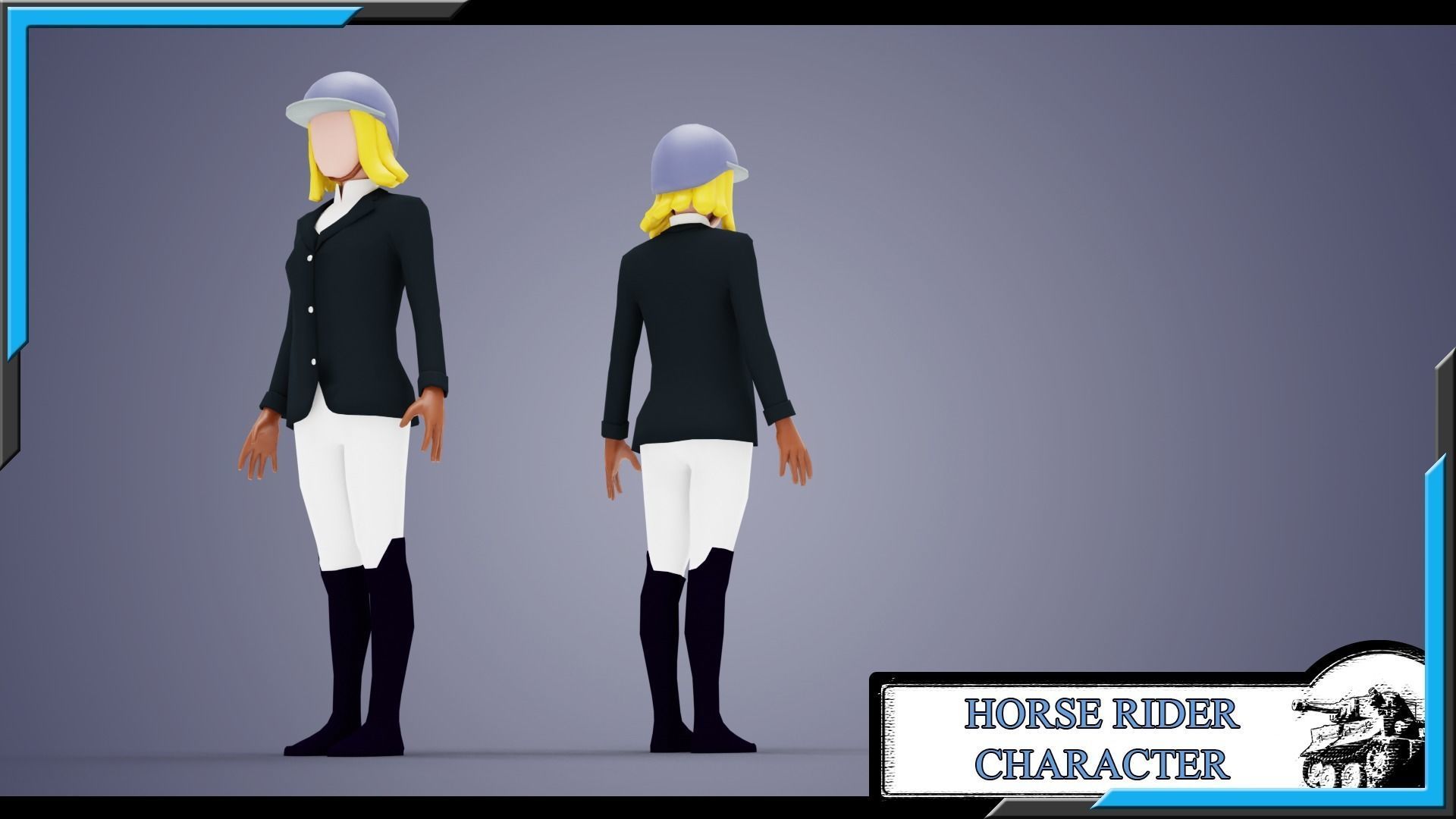 3D model HORSE RIDER WOMAN BASE MESH MODEL VR / AR / low-poly | CGTrader