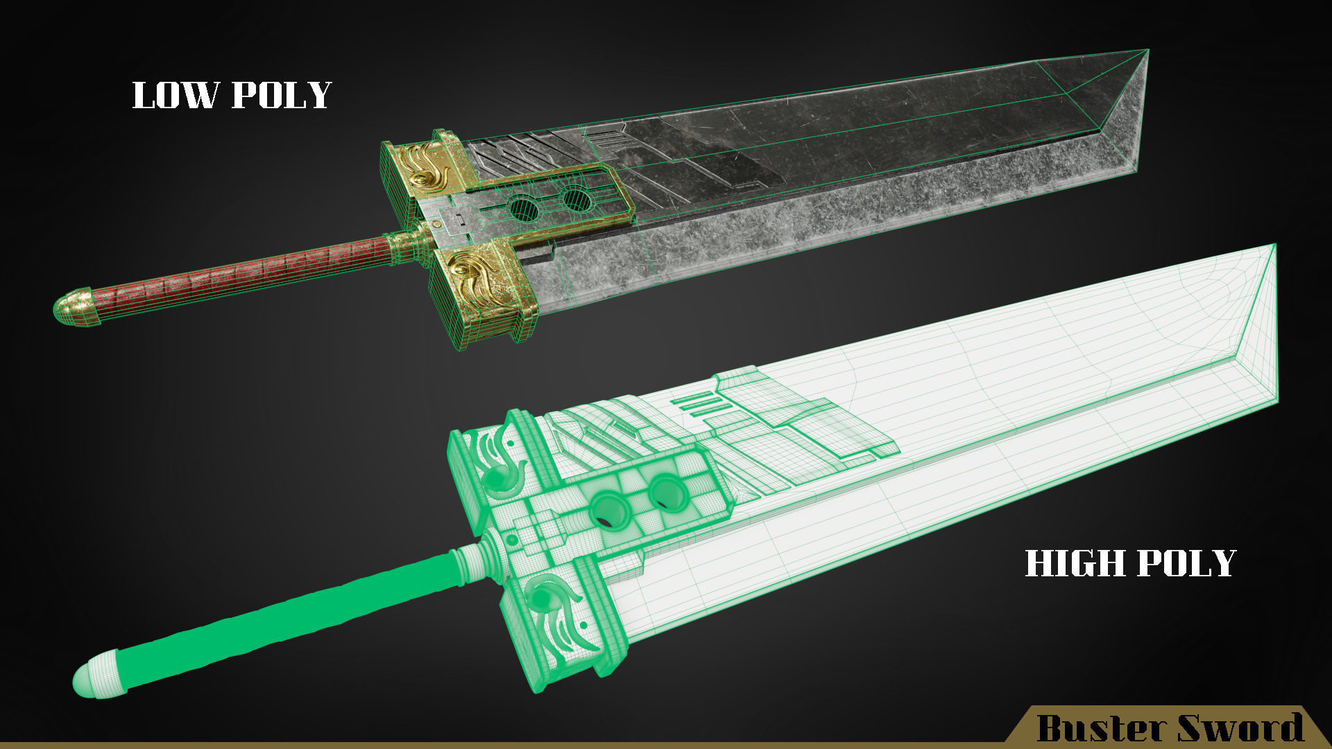 3D model Final Fantasy VII Buster Sword VR / AR / low-poly | CGTrader