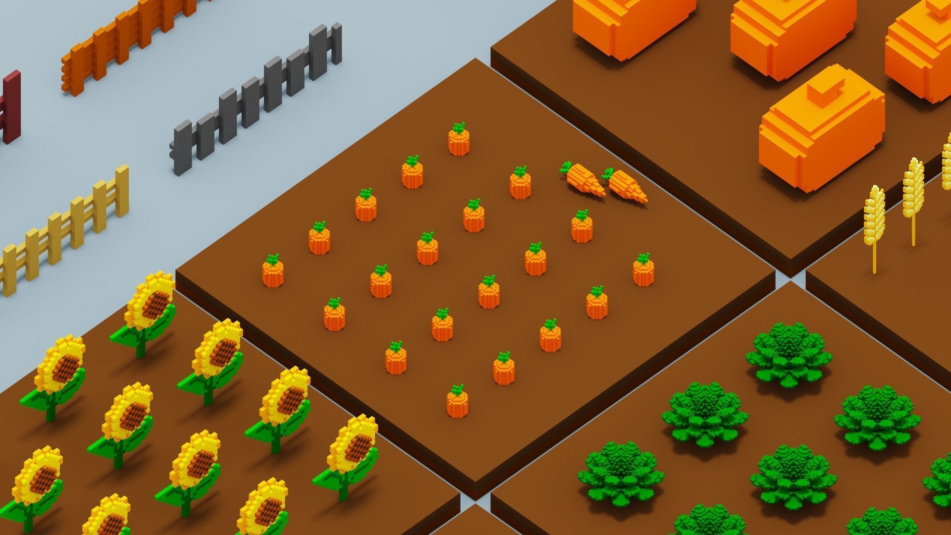 3D model Voxel Farm Pack VR / AR / low-poly | CGTrader