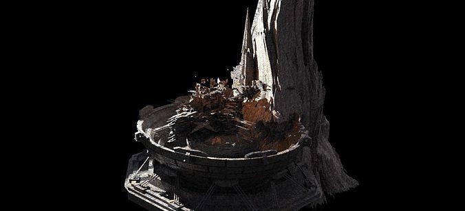 Dragon Asteroid city Floating monolith 2 3D model | CGTrader