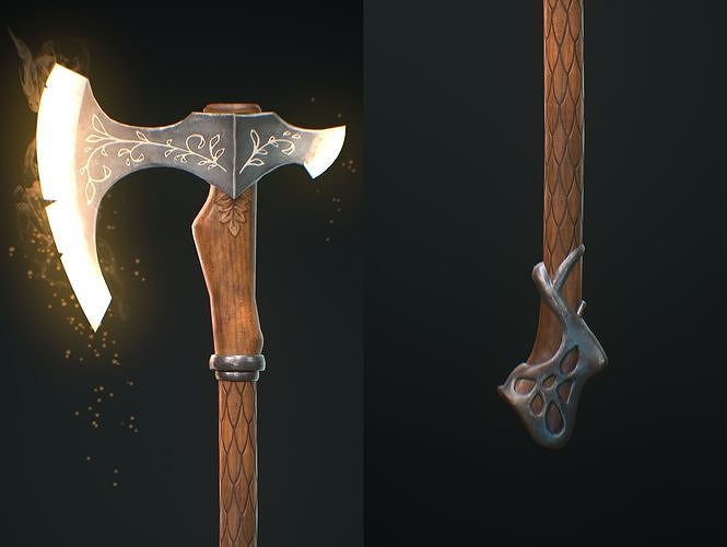 3D model Medieval Battle Axe VR / AR / low-poly | CGTrader