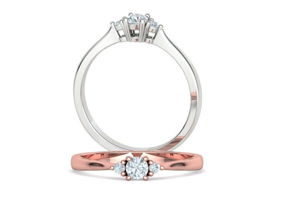 3 Stone Promise Ring with 15 pointer Diamond Promise Ring 3D model 3D ...