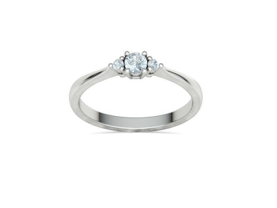 3 Stone Promise Ring with 15 pointer Diamond Promise Ring 3D model 3D ...